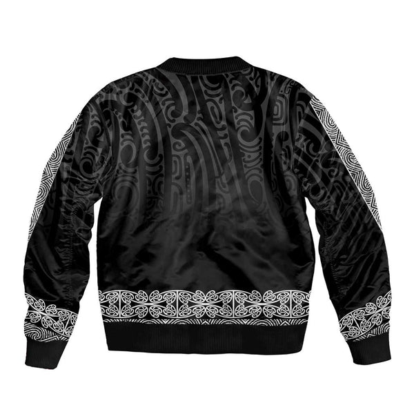 New Zealand Maori Kowhaiwhai Sleeve Zip Bomber Jacket Pango Maui and ...