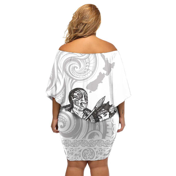 Aroha Maori Language Off Shoulder Short Dress Te Reo Maori Inspired Art LT9