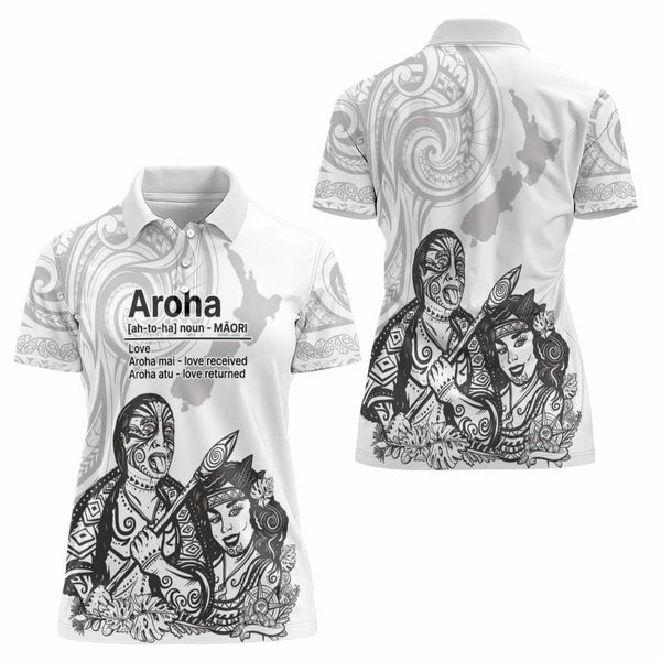 Aroha Maori Language Women Polo Shirt Te Reo Maori Inspired Art LT9