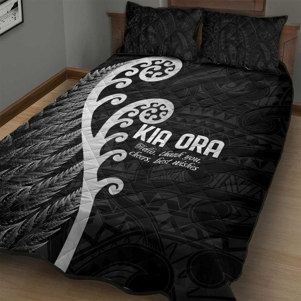 Kia Ora Maori Language Quilt Bed Set Te Reo Maori Koru Fern Art LT9