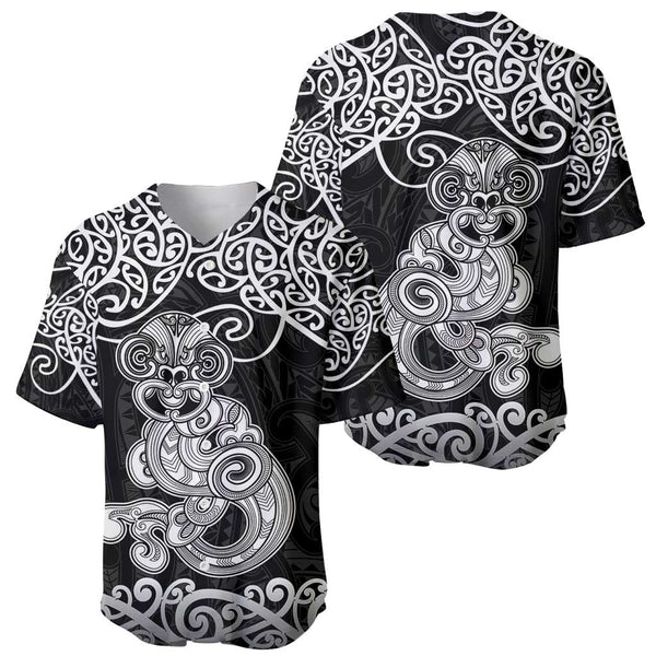 Te Reo Maori Tiki Inspired Art Baseball Jersey LT9