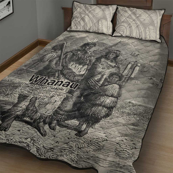Whanau Maori Language Quilt Bed Set Te Reo Maori Inspired Art LT9
