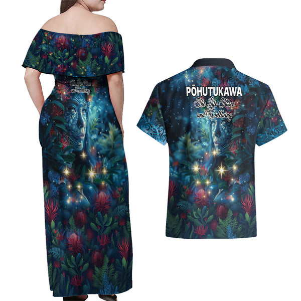 New Zealand Matariki Pohutukawa Couples Matching Off Shoulder Maxi ...