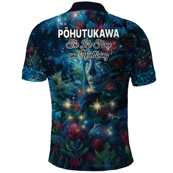 New Zealand Matariki Pohutukawa Polo Shirt Te Mauri te Ora LT9