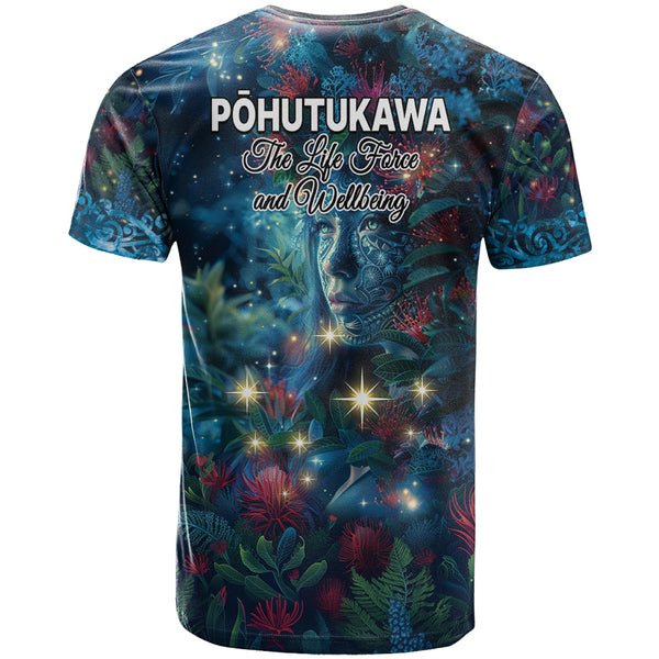 New Zealand Matariki Pohutukawa T Shirt Te Mauri te Ora LT9