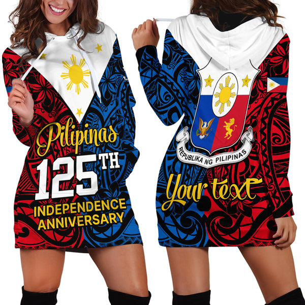 Personalised Polynesian Philippines Hoodie Dress Pilipinas Flag Style ...