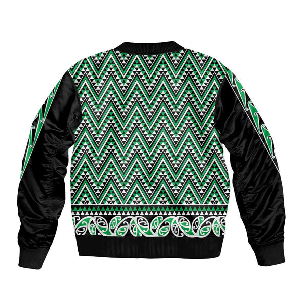 New Zealand Maori Niho Taniwha Bomber Jacket Kakariki Mangopare and ...