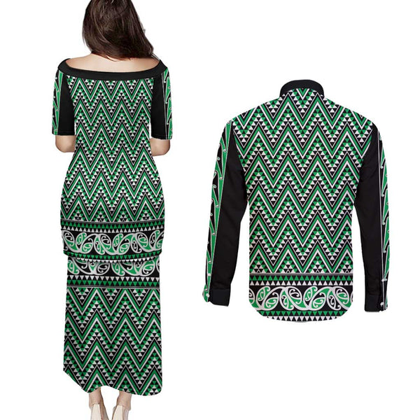 New Zealand Maori Niho Taniwha Couples Matching Puletasi and Long ...