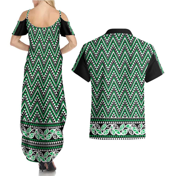 New Zealand Maori Niho Taniwha Couples Matching Summer Maxi Dress and ...