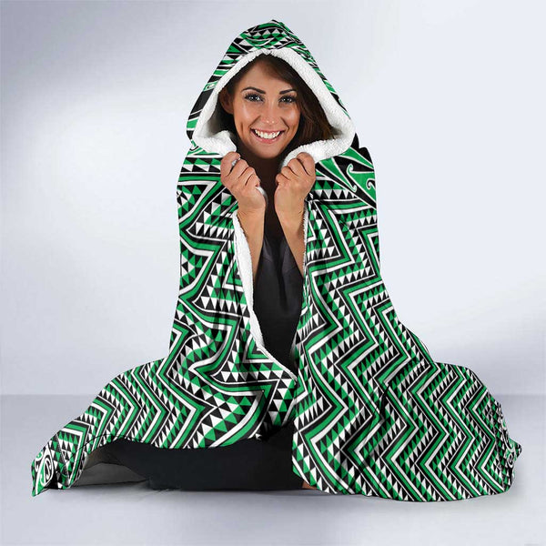 New Zealand Maori Niho Taniwha Hooded Blanket Kakariki Mangopare and ...