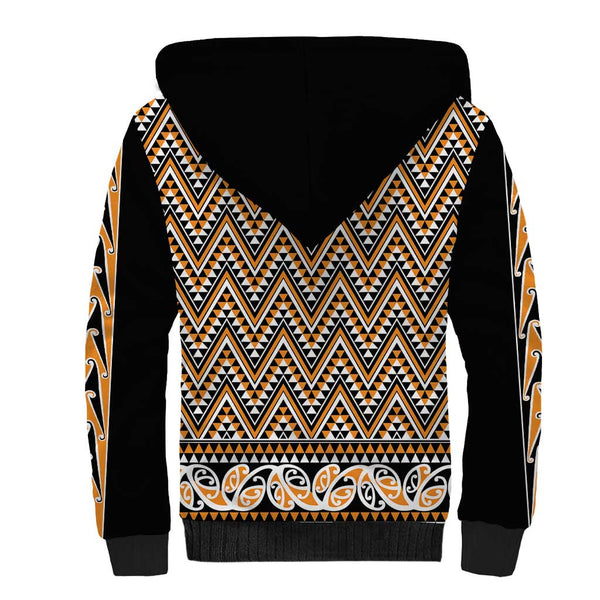 New Zealand Maori Niho Taniwha Sherpa Hoodie Karaka Mangopare and ...