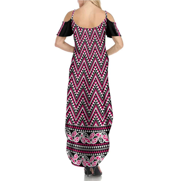 New Zealand Maori Niho Taniwha Summer Maxi Dress Mawhero Mangopare and ...