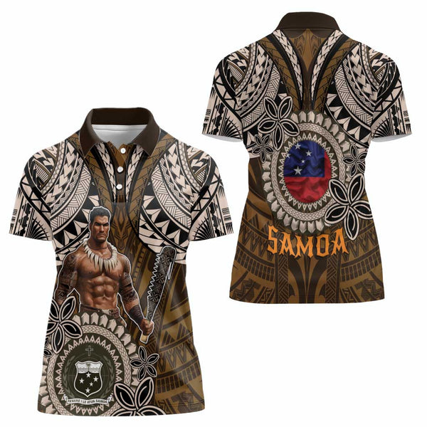 Samoa Warrior Women Polo Shirt The Mighty Samoan Warrior Spirit LT9