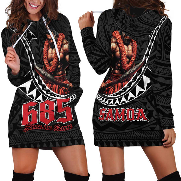 Samoan Pride Polynesian Tribal Warrior Hoodie Dress 685 Samoa Mo Samoa LT9