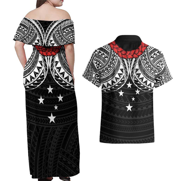 Samoan Tanoa Kava Bowl Ula Fala Couples Matching Off Shoulder Maxi ...