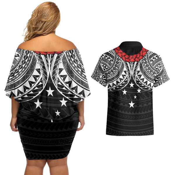 Samoan Tanoa Kava Bowl Ula Fala Couples Matching Off Shoulder Short ...