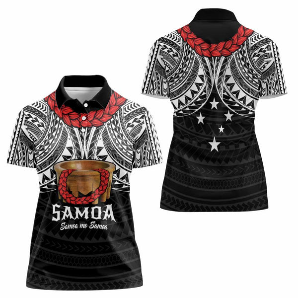 Samoan Tanoa Kava Bowl Ula Fala Women Polo Shirt Polynesian Tribal Vibe LT9