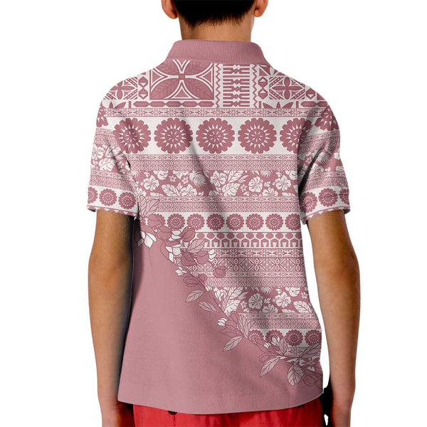 Fiji Marau na Kerisimasi Kid Polo Shirt Dusty Rose Tagimoucia Tapa Masi ...