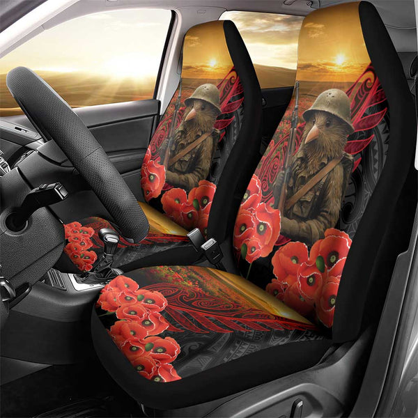 Maori Kiwi Soldier Fern Tattoo ANZAC Day Car Seat Cover Lest We Forget LT9