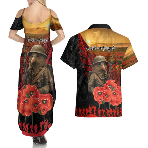 Maori Kiwi Soldier Fern Tattoo ANZAC Day Couples Matching Summer Maxi ...