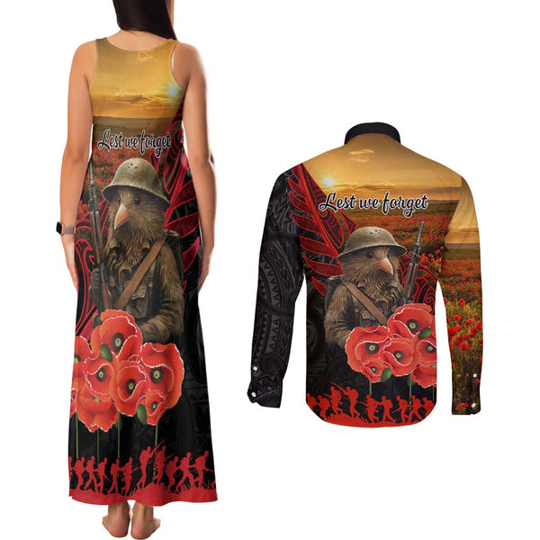 Maori Kiwi Soldier Fern Tattoo ANZAC Day Couples Matching Tank Maxi ...