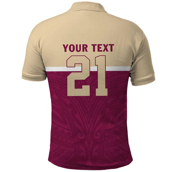 Queensland Samoa Custom Polo Shirt Maroon Pacific Polynesian Tribal ...