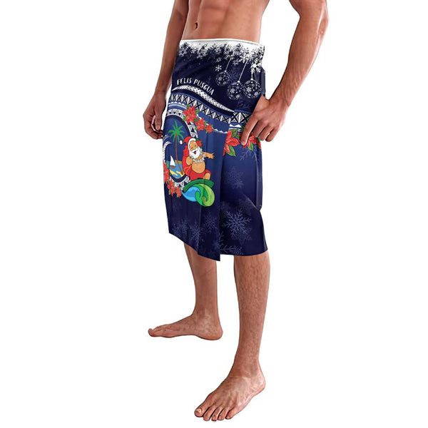 Felis Pusgua Guam Santa Lavalava Merry Christmas with Polynesian Tribal LT9