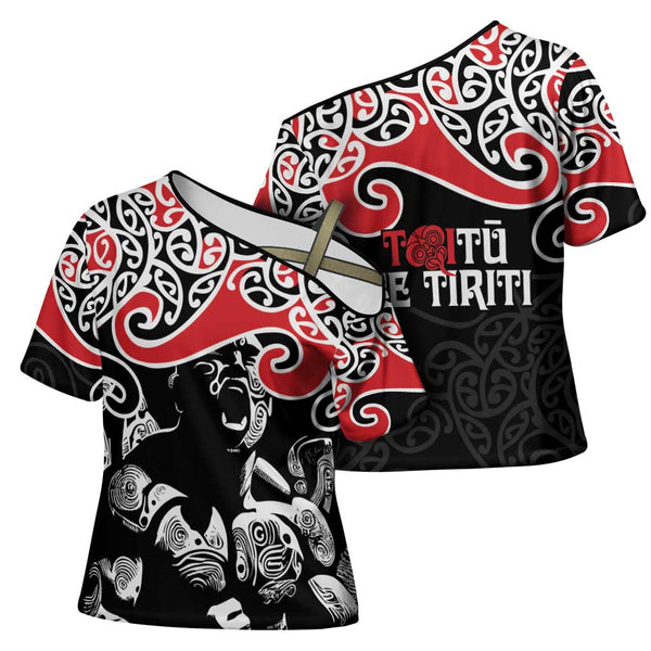 Aotearoa Toitu Te Tiriti Cross Shoulder Shirt New Zealand Stand ...
