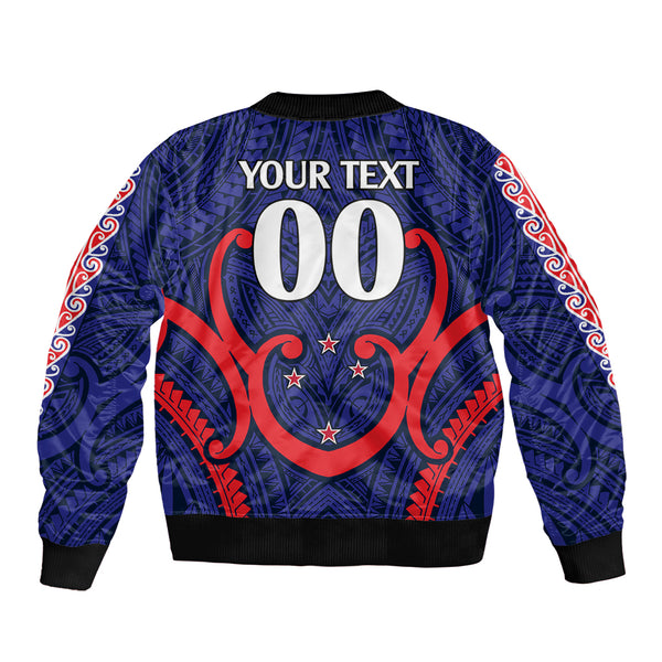 (Custom Text And Number) New Zealand Auckland Cricket Sleeve Zip Bomber ...