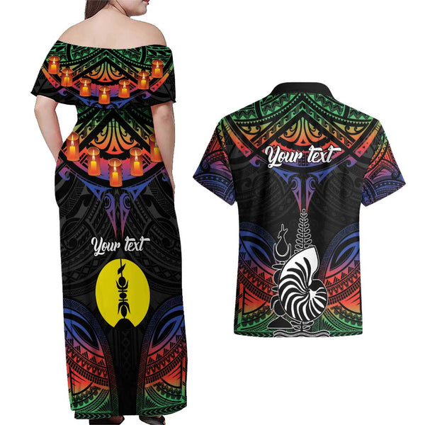 Personalised New Caledonia All Saints Day Couples Matching Off Shoulder ...