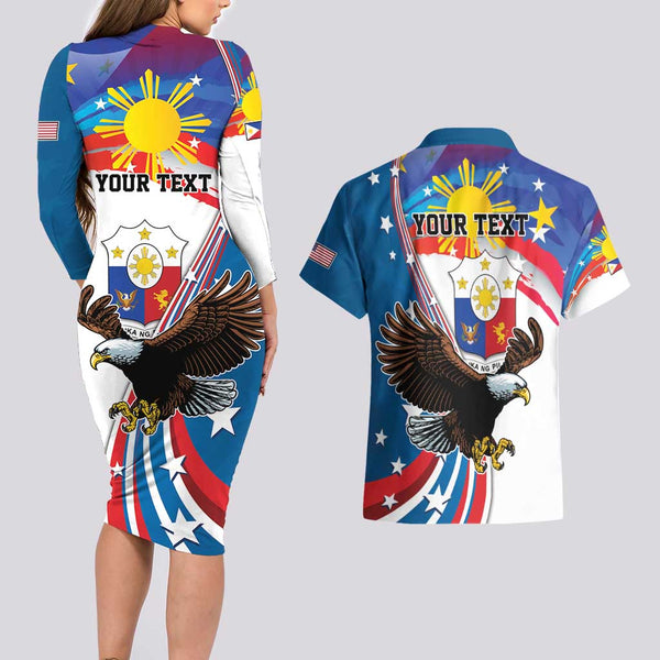 Personalized Filipino-American Couples Matching Long Sleeve Bodycon ...