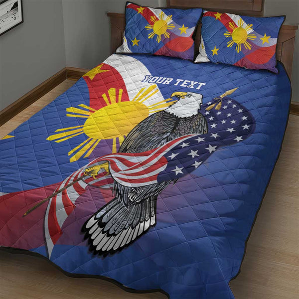 Personalized Filipino-American Quilt Bed Set Philippines Coat Of Arms ...