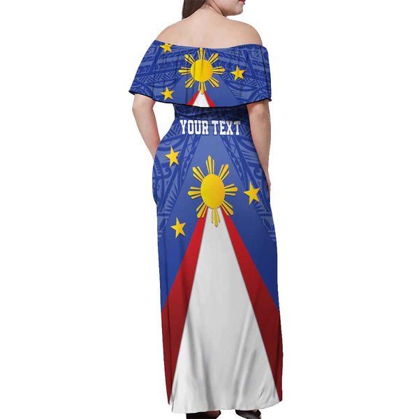 Personalized Pilipinas Eight-Rayed Sun Off Shoulder Maxi Dress ...