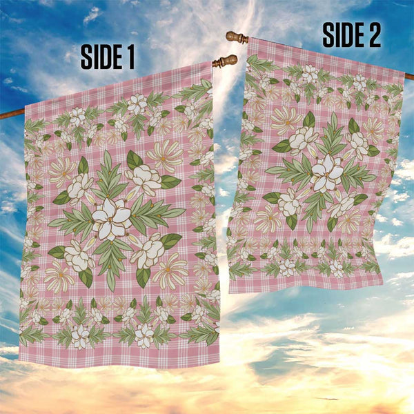 Squares Maile Leaf Garden Flag Pink Palaka Hawaiian Quilt Pattern LT9