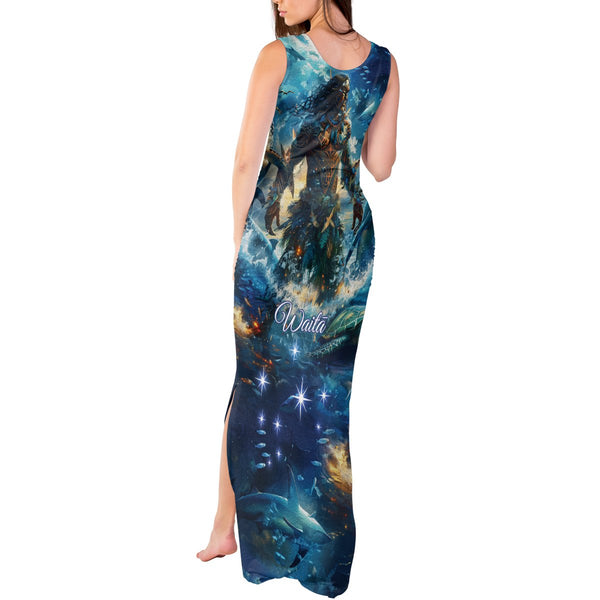 New Zealand Matariki Waita Tank Maxi Dress The Way Of The Water LT9