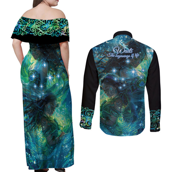 New Zealand Matariki Waiti Couples Matching Off Shoulder Maxi Dress and ...