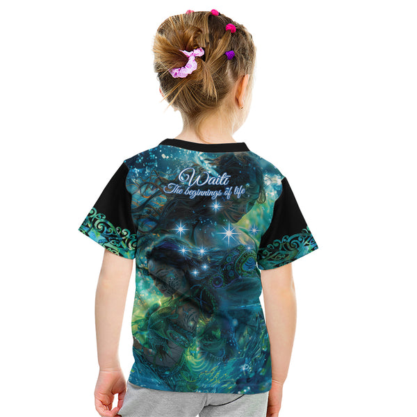 New Zealand Matariki Waiti Kid T Shirt The Beginnings Of Life LT9