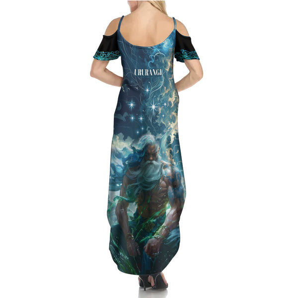 New Zealand Matariki Ururangi Summer Maxi Dress The Murmur Of The Wind LT9