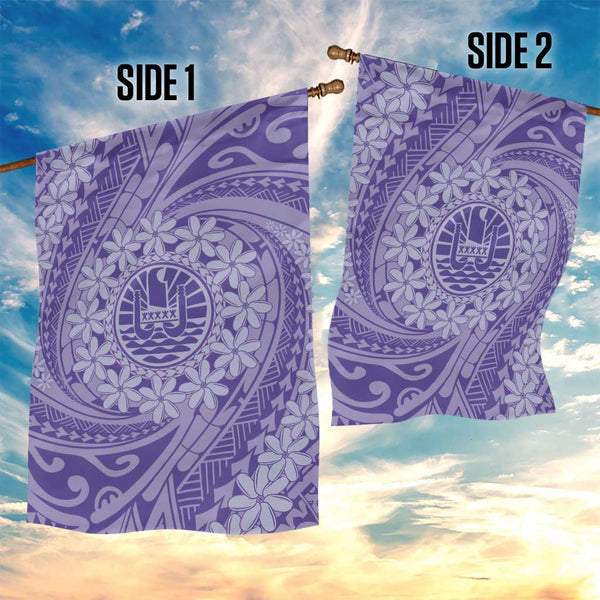 Tahitian Tiare Flower Garden Flag Violet Polynesian Pattern LT9