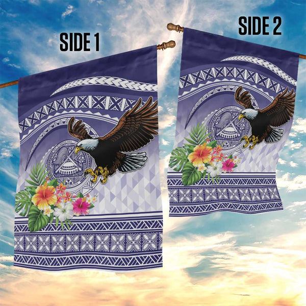 American Samoa Bald Eagle Garden Flag Polynesian Tropical Flowers LT9