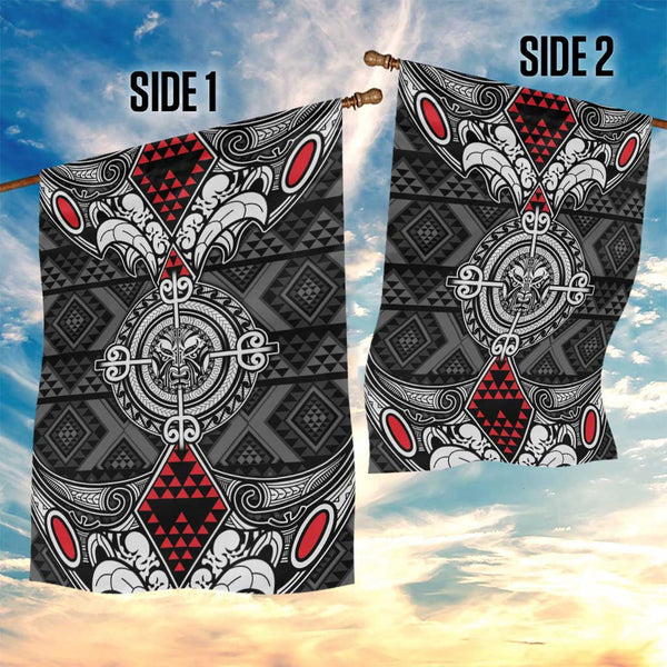 Black Aotearoa Taniko Motif Garden Flag Vintage Maori New Zealand ...
