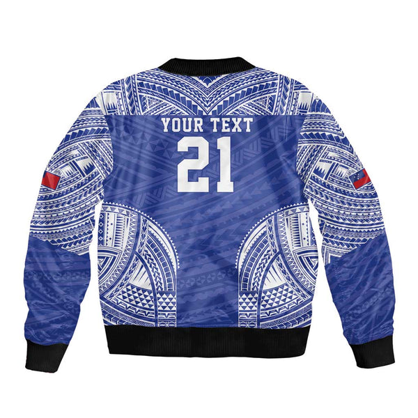 Manu Samoa Pacific Samoa Rugby Custom Bomber Jacket Polynesian Pattern LT9
