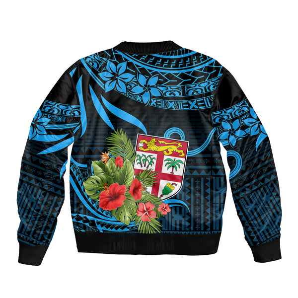 Custom Fiji Islands Bomber Jacket With Polynesian Tribal Happy National ...