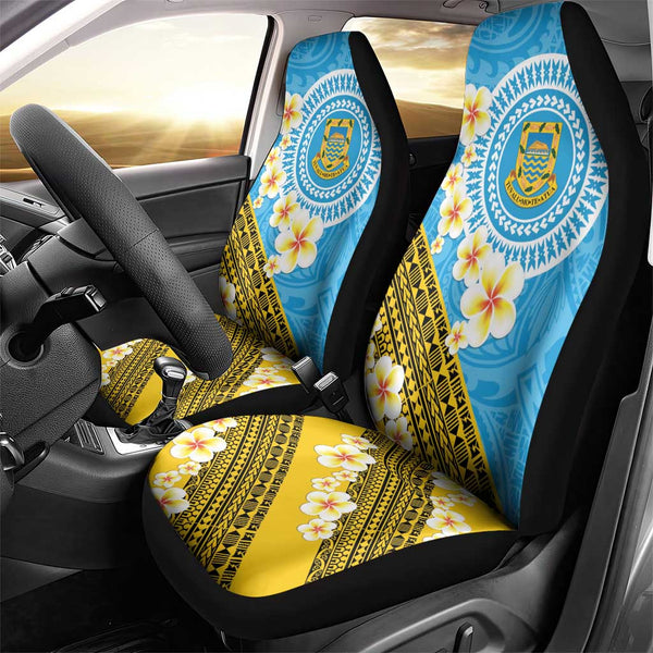Tuvalu Plumeria Flowers Car Seat Cover Polynesian Tribal Pattern LT9