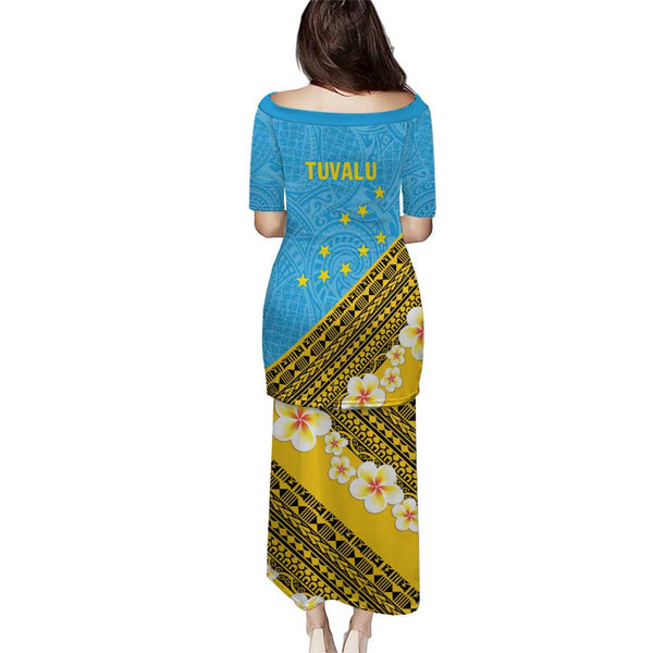 Tuvalu Plumeria Flowers Puletasi Polynesian Tribal Pattern LT9