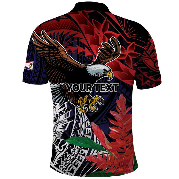 American Samoa Bald Eagle Personalized Polo Shirt Samoa Muamua Le Atua LT9