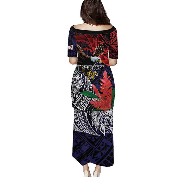 American Samoa Bald Eagle Personalized Puletasi Samoa Muamua Le Atua LT9