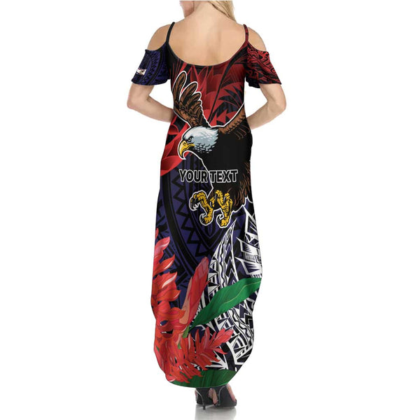 American Samoa Bald Eagle Personalized Summer Maxi Dress Samoa Muamua ...