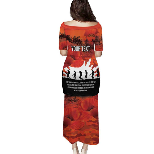 Anzac Day Gallipoli Personalised Puletasi Red Poppy Flowers LT9