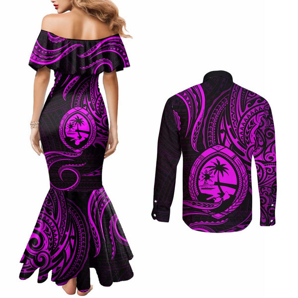 Polynesian Guam Coat of Arms Couples Matching Mermaid Dress and Long ...